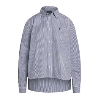 Polo Ralph Lauren Oversized Gestreiftes Baumwoll-Popeline-Hemd - - Blouses & Shirts - Damen - Blau - M