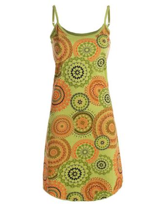 vishes Minikleid Damen Sommer-Kleider Jersey-Kleid Mini-Kleid Spagettitr&auml;ger-Kleid Goa, Guru, Hippie Style