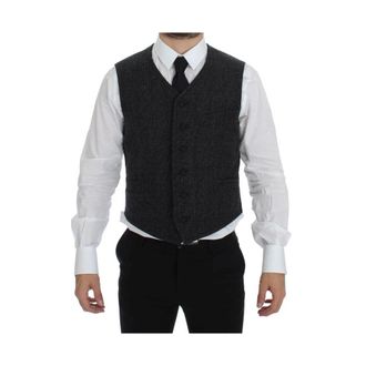 Dolce & Gabbana Elegante Graue Wollmischung Weste - - Suits - Herren - Grau - M