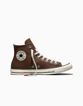 Converse Chuck Taylor All Star Leder in Heavy Duty Brown/Black/Egret-Braun