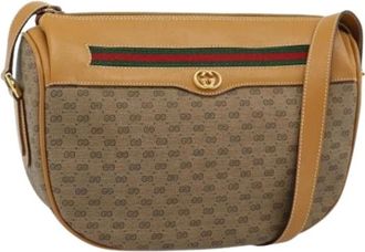 Gucci Sac bandouli&egrave;re Pre-owned en toile PVC et GG - Femme - Pre-owned - Brun - Taille: ONE Size