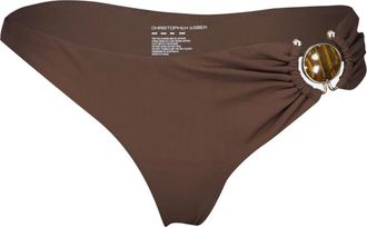 CHRISTOPHER ESBER Femme, Maillots de bain, Brun, Taille: 38 FR Mineral Stone Side Ruched High Brief