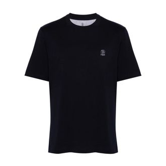 Brunello Cucinelli Homme, Tops, Bleu, Taille: 2XL T-Chemises