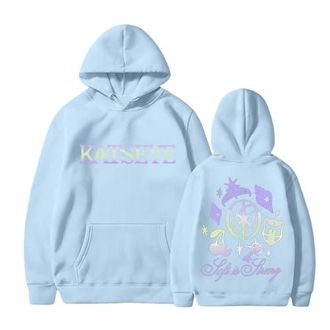 Generic Sweat &agrave; capuche pour femme Kpop Fan Support Merch Sweat-shirt mode style cor&eacute;en Sweat &agrave; capuche pour femme Pull &agrave; capuche Y2K Harajuku Streetwear, ble