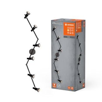 Ledvance LED SPOT GU10 6 x 3,4W, 1380lm, schwarz, 2.700K Farbtemperatur, warmwei&szlig;e Lichtfarbe, zeitloses Design, austauschbare LED-Lampe, ideal f&uuml;r Innenr&auml;ume,