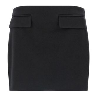 Ferragamo Femme, Jupes, Noir, Taille: 36 FR Mini-jupe en laine et cachemire