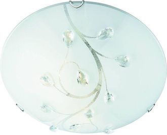 Searchlight Searchlight Flush - 1 Licht kleine Deckenflush Licht Chrom, Kristallglas, E27