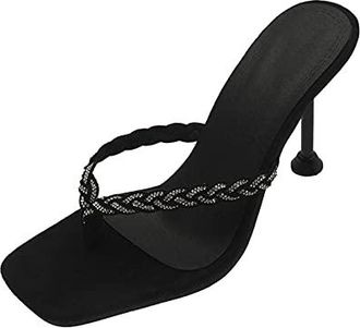 Generic Gadget Chaussures pour femme, pantoufles dhiver et tongs pour femme, talons hauts, chaussures pour femme, baskets à plateforme, Noir, 42 EU