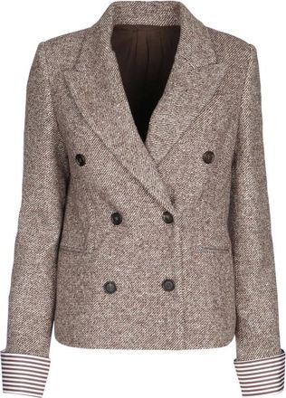 Brunello Cucinelli Femme, Vestes, Brun, Taille: 38 FR Veste type tailleur