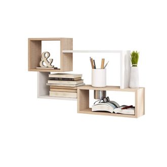 Selsey Kassi - Wandregal/H&auml;ngeregal / B&uuml;cherregal In Sonoma Eiche/Wei&szlig; Matt 54X87Cm