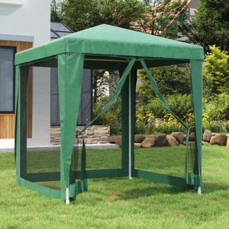 vidaXL Vidaxl - Tente de fête avec 4 parois latérales en maille Vert 2x2 m pehd