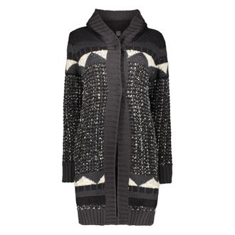 Lorena Antoniazzi Gestrickte Wollstrickjacke mit Kapuze und Perlen - - Knitwear - Damen - Grau - S