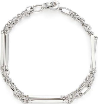 Leonardo Bracelet Grace - Bracelet en acier inoxydable argenté - Aspect double rangée - 19 cm de longueur - Bijou cadeau pour femme - 024933, Eine Grösse, Acie