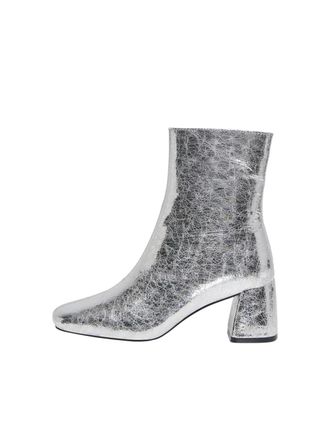 Only Damen Onlbrielle-1 Pu Heeled Boot, Silver, 40 EU