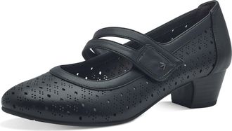 Jana Damen Pumps mit Klettverschluss Vegan, Schwarz (Black), 39 EU