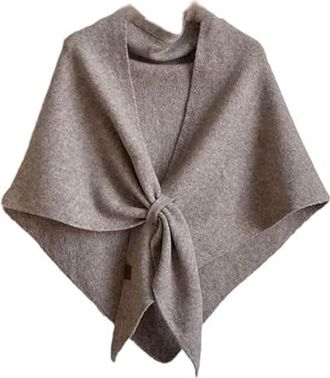 Generic Ch&acirc;le drap&eacute; en polaire pour femme - Couleur unie - Doux et confortable, marron clair, Taille unique