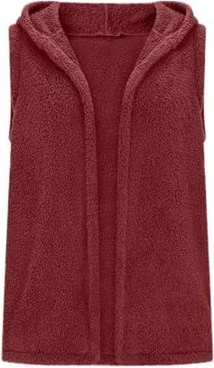 Generic Vestes en polaire sans manches pour femme - L&eacute;g&egrave;res - D&eacute;contract&eacute;es - Chaudes - Rembourr&eacute;es - Pour un confort quotidien, bordeaux, XXL