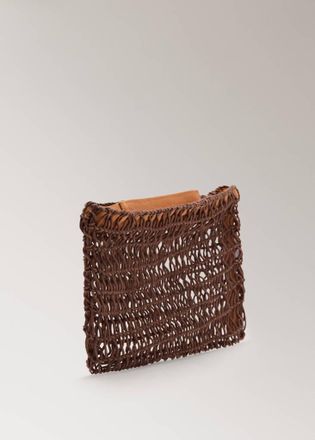 Mango Trousse de toilette r&eacute;sille coton marron - Femme - Taille unique - MANGO