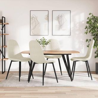 vidaXL Vidaxl - Chaises à manger lot de 4 crème velours