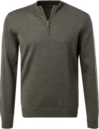 Stenstr&ouml;ms Herren Troyer gr&uuml;n Merinowolle unifarben