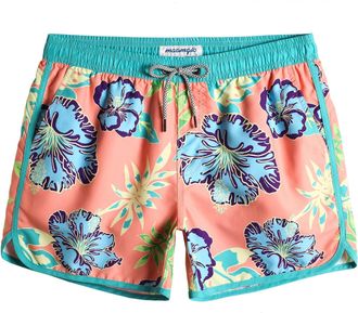 Maamgic Herren Badeshorts Vintage Retro Boardshorts Schnelltrocknend Kurz Badehose Schwimmhose mit Mesh-Futter und Verstellbarem Tunnelzug, Minzgr&uuml;n Gr&uuml;n, L