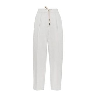 Brunello Cucinelli Elegante Hosen - - Trousers - Damen - Wei&szlig; - L