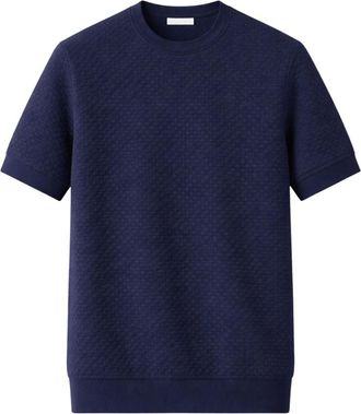 Paolo Pecora Homme, Pulls, Bleu, Taille: L Pull en Tricot &agrave; Manches Courtes