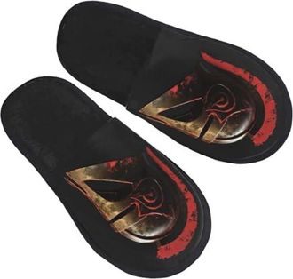 Generic Pantoufles En Coton Casque De Guerrier Spartiate Confortable Slippers Antidérapantes Pantoufles Pour Chambre Hôtels Unisex M