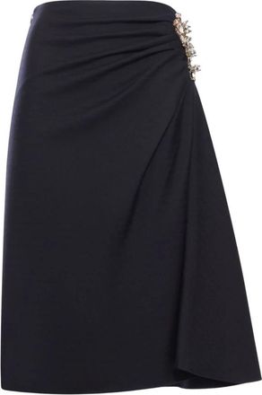 Dries Van Noten Femme, Jupes, Bleu, Taille: 38 FR Jupe Midi Drap&eacute;e