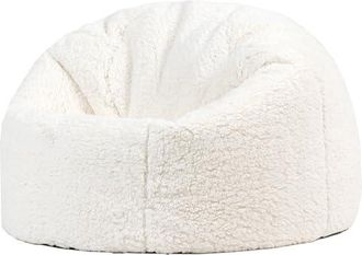 Icon Brand Kingston Sitzsack Kinder, Beige, Fleece Stoff, Sitzsack mit F&uuml;llung, Bequemer Kinder Sessel, Kuschelsessel, Lese Sessel, Schlafzimmer, Kinderzimmer, W