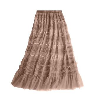 Generic Jupe Longue Tricot Sequin Fleurie Boheme Laine Satinée Véritable Argent Et Classique Ample Jogging Annee Ethnique Printemps Pastel Raphia Style Collan