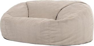 Icon Brand Soul XXL Sitzsack Sofa f&uuml;r Erwachsene, Beige, Flauschiger Cordtstoff, 2 Sitzer, Bequemer Bean Bag Sofa mit F&uuml;llung, Relaxsessel, Lounge, Wohnzimmer M&ouml;