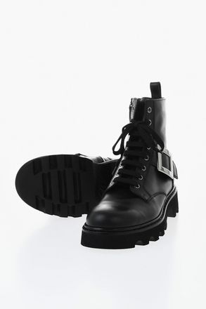 Roger Vivier Leder Schn&uuml;rstiefel Mit Track-Sohle Roger Vivier