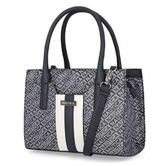 Nautica Sandy Jr. Sacoche à poignée supérieure avec bandoulière amovible, jacquard indigo, Jacquard indigo