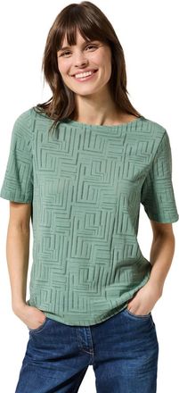 Cecil Solid Burn Out T-Shirt Matcha Green XXL
