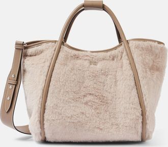 Max Mara Tote Bag Marine Small mit Leder