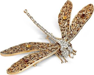 Kenneth Jay Lane broche sertie de cristaux - Or