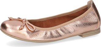 Caprice Damen Ballerinas aus Leder mit Schleife, Metallisch (Roseg.Met.Deer), 40 EU