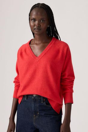 Levi's Superweicher Cardigan mit V-Ausschnitt - Damen - Rot / Rot