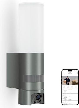Steinel LED Außenleuchte L 625 CAM SC mit 2K Überwachungskamera, Gegensprechanlage, Bewegungsmelder, Dual-Band Wi-Fi 6, Opalglas, Aluminium, Anthrazit
