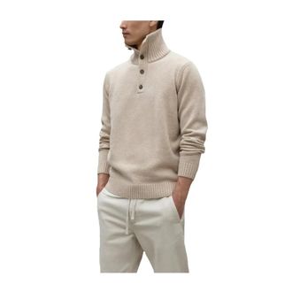 Ecoalf Klassischer Baumwoll-Jersey-Rollkragenpullover - - Knitwear - Herren - Beige - S