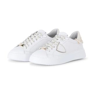 Philippe Model Minimalistischer Ledersneaker mit wei&szlig;er Fersenkappe - - Shoes - Damen - Wei&szlig; - 39 EU
