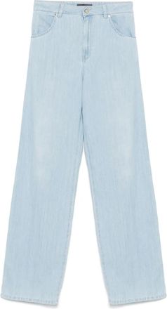 Lorena Antoniazzi jean &agrave; patch logo - Bleu