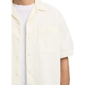 Selected Chemise col cubain &agrave; manches courtes en coton