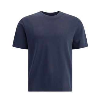 Herno Homme, Tops, Bleu, Taille: 2XL T-shirt en coton &agrave; col rond c&ocirc;tel&eacute;