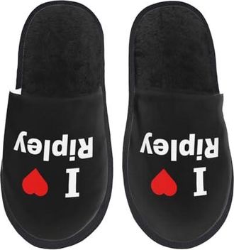 Generic Respirant Pantoufles Femmes I Love Ripley Chaussures &eacute;l&eacute;gant Chaussons en Peluche pour Ext&eacute;rieur Int&eacute;rieur Adulte M