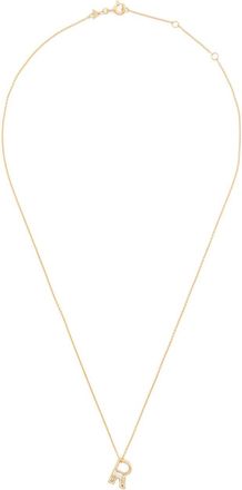 Aliita collier Letra R en or 9ct serti daméthyste - Jaune