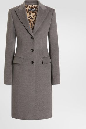 Dolce & Gabbana Mantel Dolce Aus Wolle Mit Einreihiger Knopfleiste - Frau M&auml;ntel Und Jacken Grau 40
