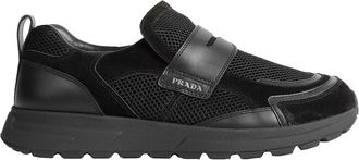 Prada Prax Mesh And Leather Loafers