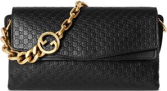 Gucci Mittelgro&szlig;e Chain Schultertasche mit Pr&auml;gung - Schwarz